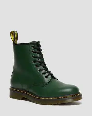 Dr. Martens 1460 Smooth Leather Lace Up Boots - Green