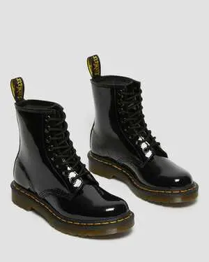 Dr. Martens 1460 Patent Leather Lace Up Boots - Black