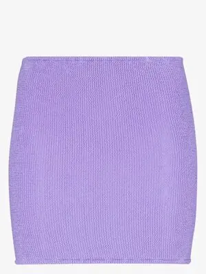 Hunza G Crinkle Mini Skirt Purple