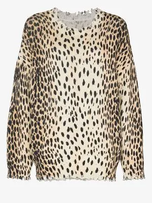 R13 Cheetah Print Cotton Sweater