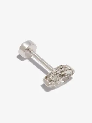 MARIA TASH 18k White Marquise Diamond Stud Earring