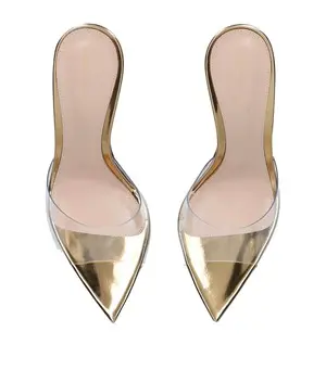GIANVITO ROSSI Elle 85 Mules - Gold