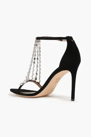 STUART WEITZMAN Stardust Crystal-embellished Suede Sandals