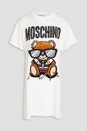 Moschino Intarsia Cotton Mini Dress - White