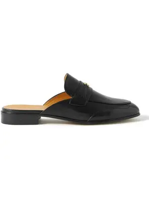Gucci Embellished Leather Backless Loafers