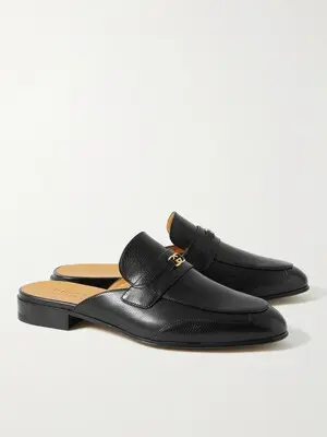 Gucci Embellished Leather Backless Loafers