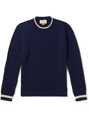 Gucci Cable- And Pointelle-knit Wool Sweater