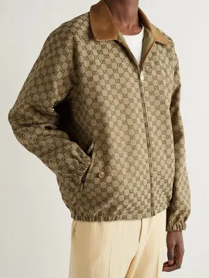 Gucci Reversible Suede-trimmed Ripstop And Cotton-blend Blouson Jacket