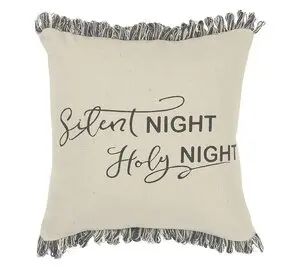 HOMEROOTS Gray & Cream Canvas Silent Night Thro Pillow - One-color