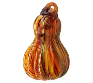 GLITZHOME Halloween Harvest Colors Glass Gourd Mpkin - One-color