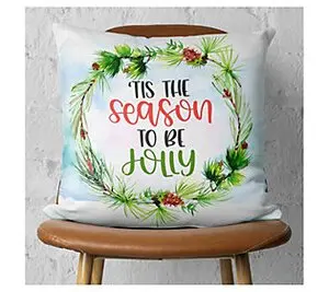 HOMEROOTS Tis The Season Christmas Throw-pillo Cover - One-color