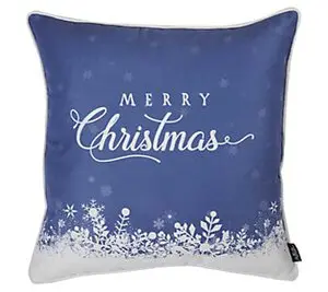HOMEROOTS Merry Christmas Snow Scene Throw Pill W Cover - One-color