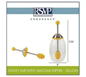 RSVP Honey Jar With Silicone Dipper