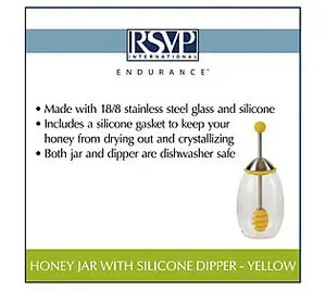 RSVP Honey Jar With Silicone Dipper
