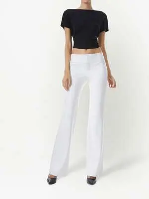 Alice + Olivia Olivia Vegan-leather Flared Trousers