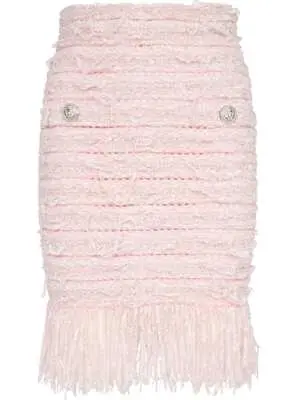 Balmain Tweed Pencil Knee-length Skirt