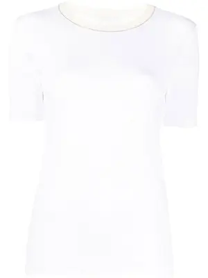 Fabiana Filippi Glitter-trim Knit Top - White