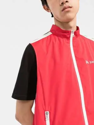 Palm Angels Logo-print Zipped Gilet - Red