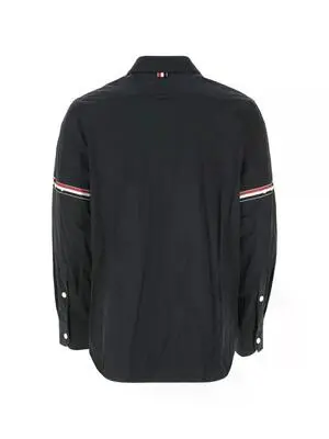 Thom Browne Piqué Shirt Jacket With Armband - Blue