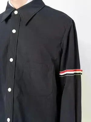 Thom Browne Piqué Shirt Jacket With Armband - Blue