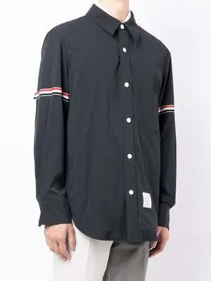 Thom Browne Piqué Shirt Jacket With Armband - Blue