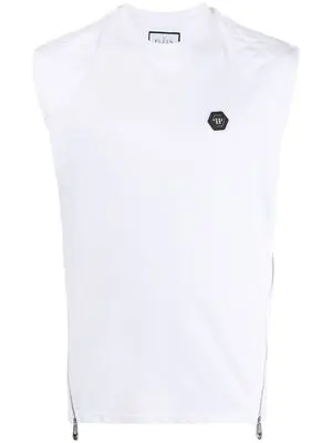 Philipp Plein Hexagon Quilted Vest - White