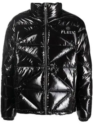 Philipp Plein High-shine Padded Jacket - Black