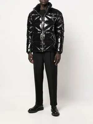 Philipp Plein High-shine Padded Jacket - Black