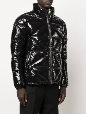 Philipp Plein High-shine Padded Jacket - Black