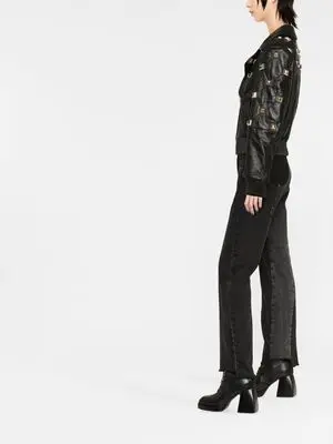 Philipp Plein Studded Leather Bomber Jacket