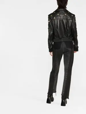 Philipp Plein Studded Leather Bomber Jacket