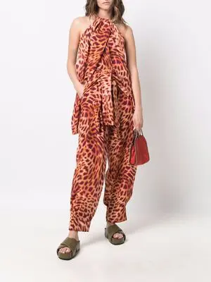 Stella McCartney Leopard Print Tied Trousers