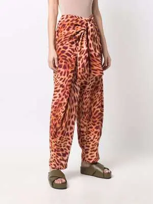 Stella McCartney Leopard Print Tied Trousers
