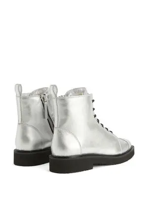GIUSEPPE ZANOTTI Thora Lace-up Ankle Boots - Silver
