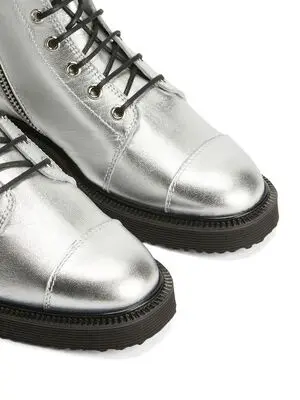 GIUSEPPE ZANOTTI Thora Lace-up Ankle Boots - Silver