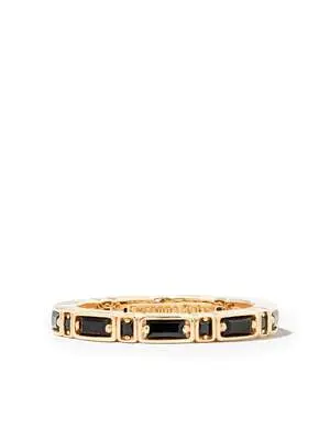 SUZANNE KALAN 18kt Yellow Inlay Black Diamond Eternity Band Ring - Gold