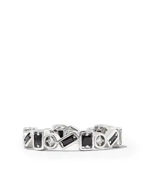 SUZANNE KALAN 18kt White Gold Zigzag Sapphire Eternity Band Ring - Silver