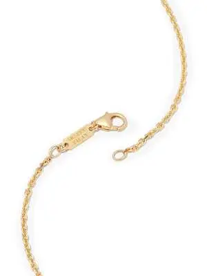 SUZANNE KALAN 18kt Yellow Inlay Diamond And Sapphire Dog Tag Pendant Necklace