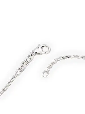 SUZANNE KALAN 18kt White Gold Diamond Dog Tag Pendant Necklace