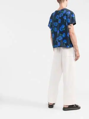 Kenzo Floral-print Cotton T-shirt - Blue