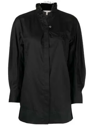 Shiatzy Chen Lace-collar Detail Shirt - Black
