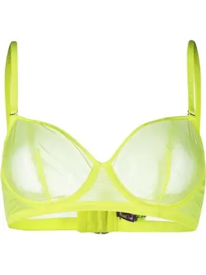 MAISON CLOSE Corps À Corps Neon Sheer Balconette Bra - Yellow