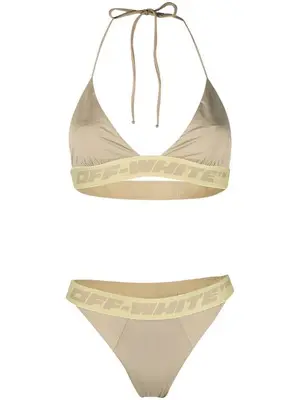 Off-White Logo-band Bikini Set - Green