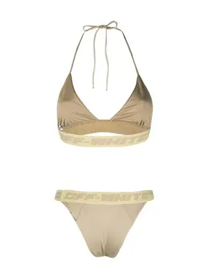 Off-White Logo-band Bikini Set - Green