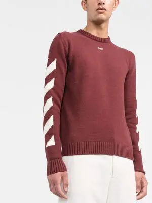 Off-White Arrow-knit Crew Neck Jumper