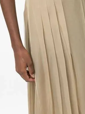 Brunello Cucinelli Pleated Silk Maxi Skirt