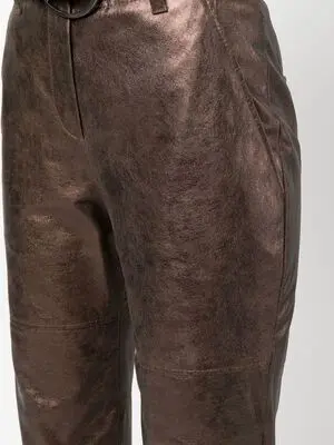 Brunello Cucinelli High-waisted Leather Trousers