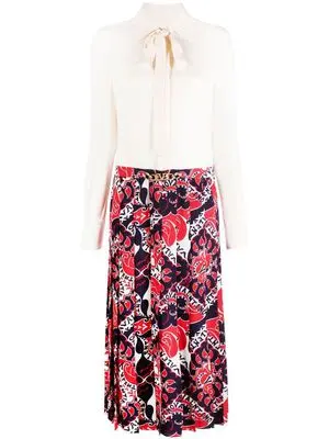 Valentino Garavani Silk Logo-print Midi Dress - White