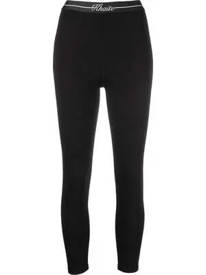 Khaite Merry Logo-embroidered Leggings - Black