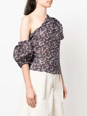 MARANT ETOILE Liddy Asymmetric Top - Black